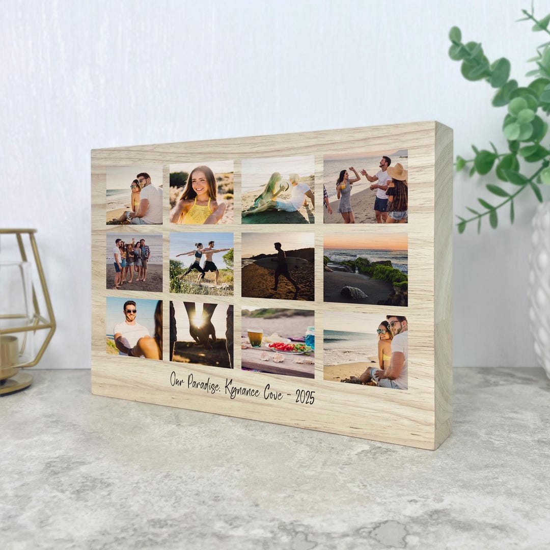 Personalised Twelve Photo Giant Wooden Block (21x15cm) | Custom ...