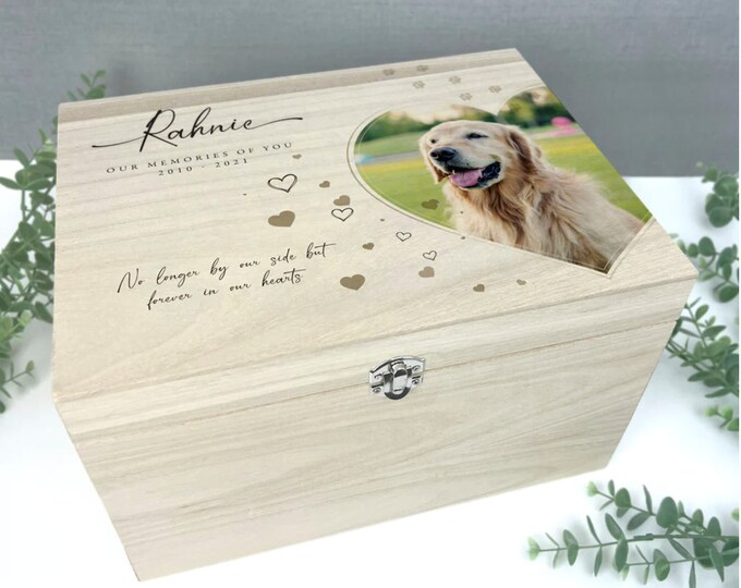 Personalized Pet Memory Box/urn With Photo Dog Memorial - Etsy