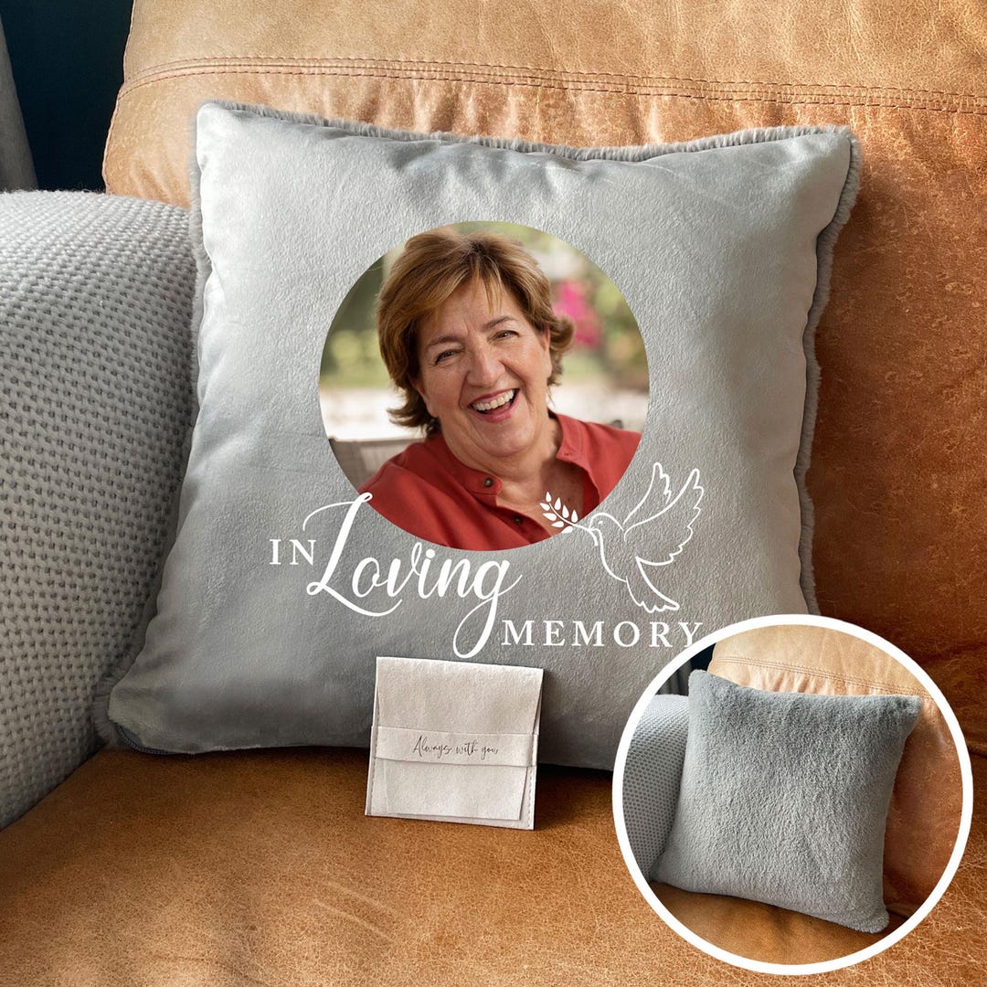 Personalised Memorial Faux Fur Cushion | Photo & Ashes Keepsake - Etsy