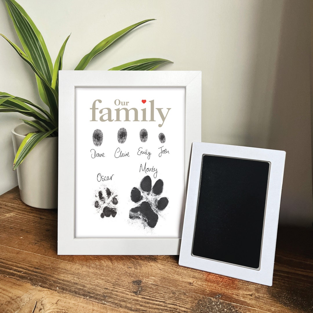 Family Paw & Fingerprint Keepsake Frame Kit | Pet Memorial - Etsy