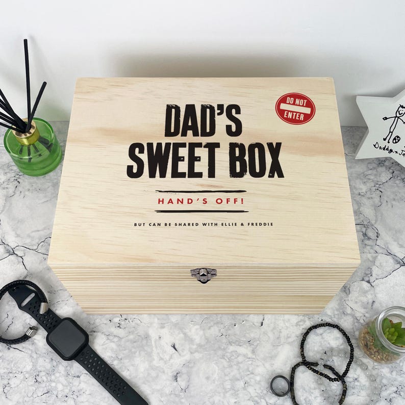 Personalised Pine Sweet Box – Father's Day Gift, Snack Storage - Etsy