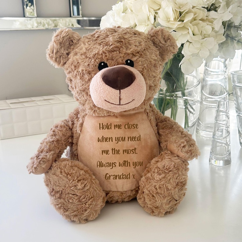 Personalised Comfort Teddy Bear | Personal Message, Hug Gift - Etsy