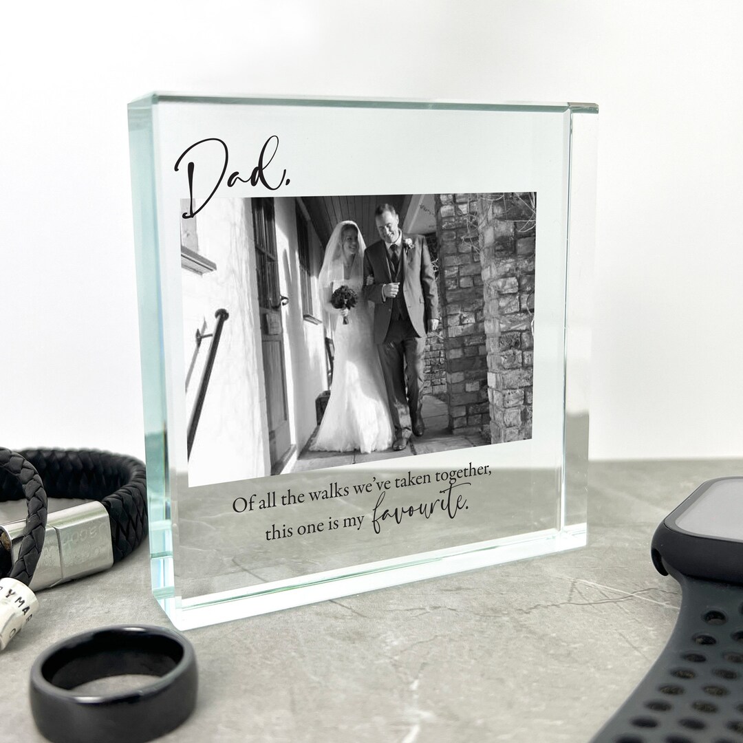 Personalised Photo Crystal Token | Wedding Gift | Father of the Bride ...