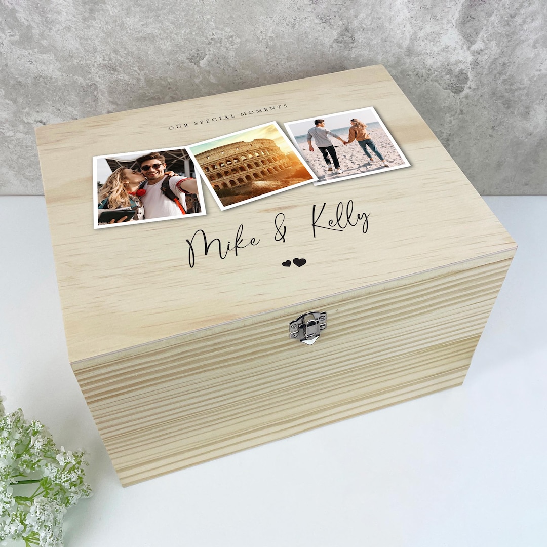 Personalised Photo Wooden Keepsake Box – Couples Memory Box - Etsy