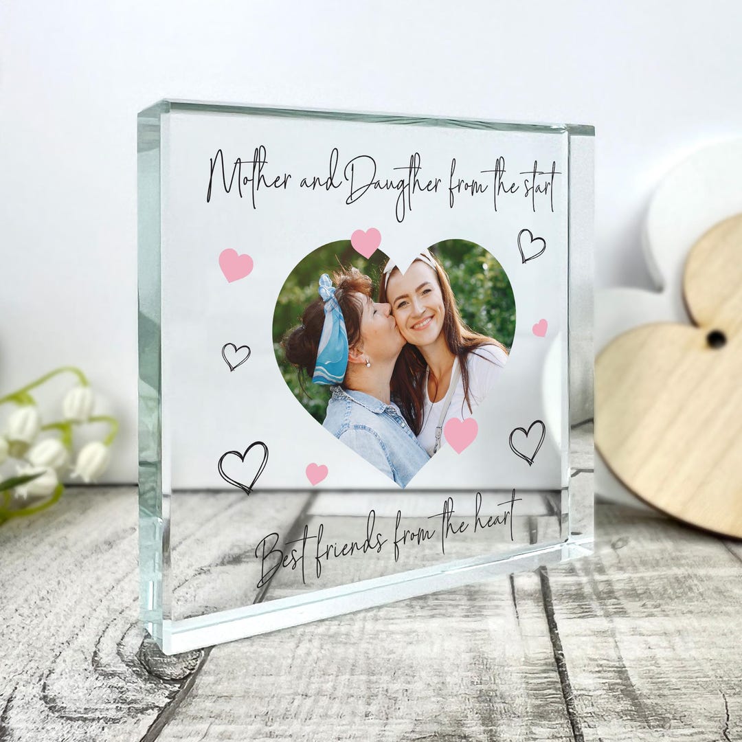 Personalised Mother & Daughter/son Best Friends Photo Crystal Token ...