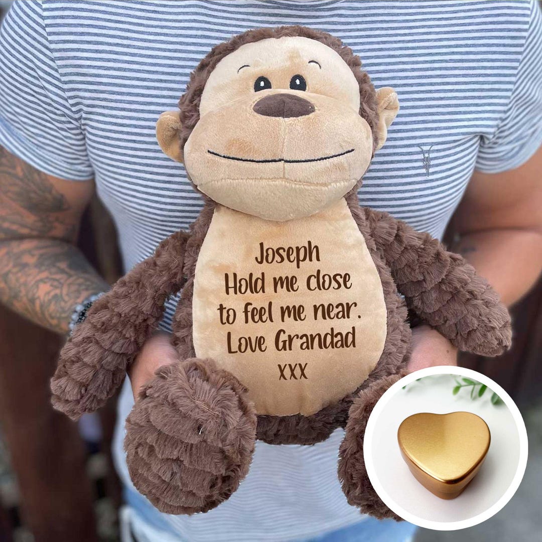 Personalised Memorial Monkey | Keepsake Ashes Urn, Bereavement Gift - Etsy