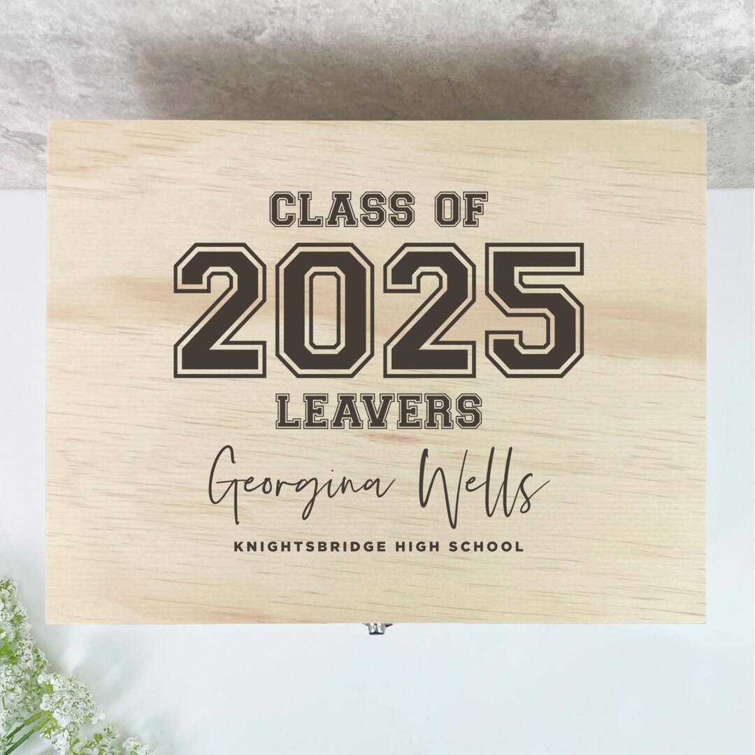 Personalised 'class of 2025' Leavers Memory Box - 5 Sizes | School ...