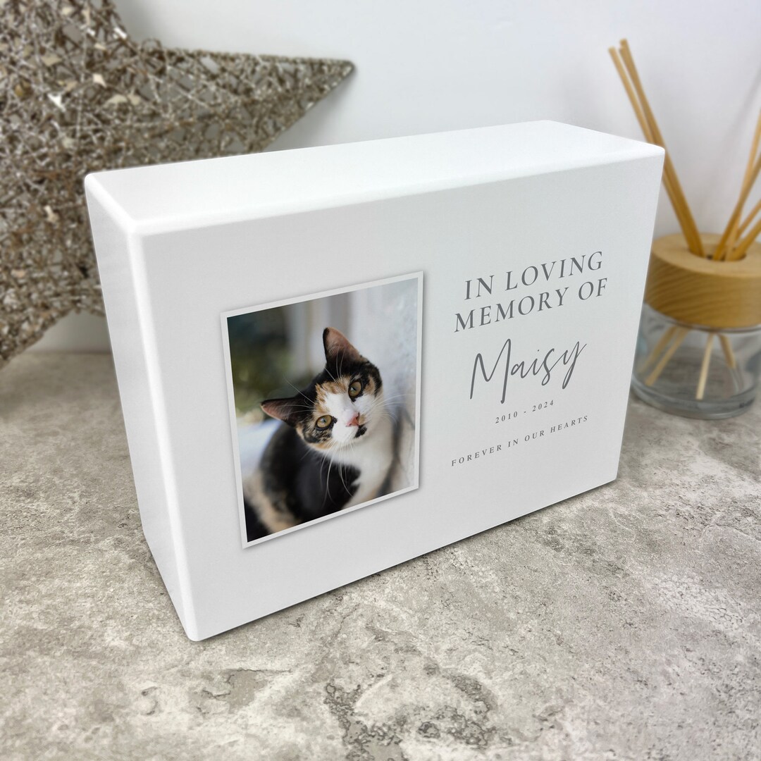 Personalised Pet Memorial Urn | Photo Cremation Box - Etsy