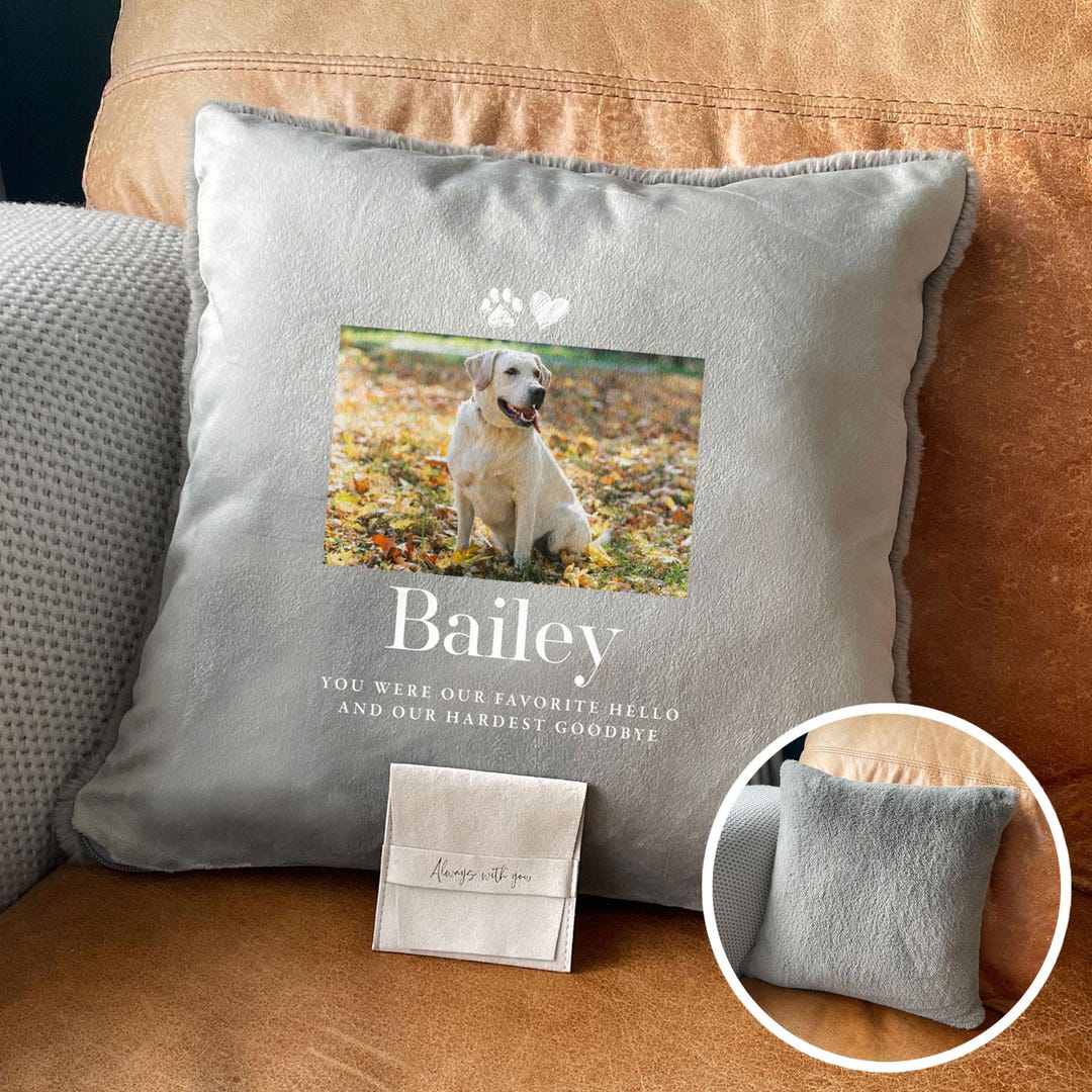 Personalised Pet Memorial Cushion | Photo & Ashes Keepsake - Etsy