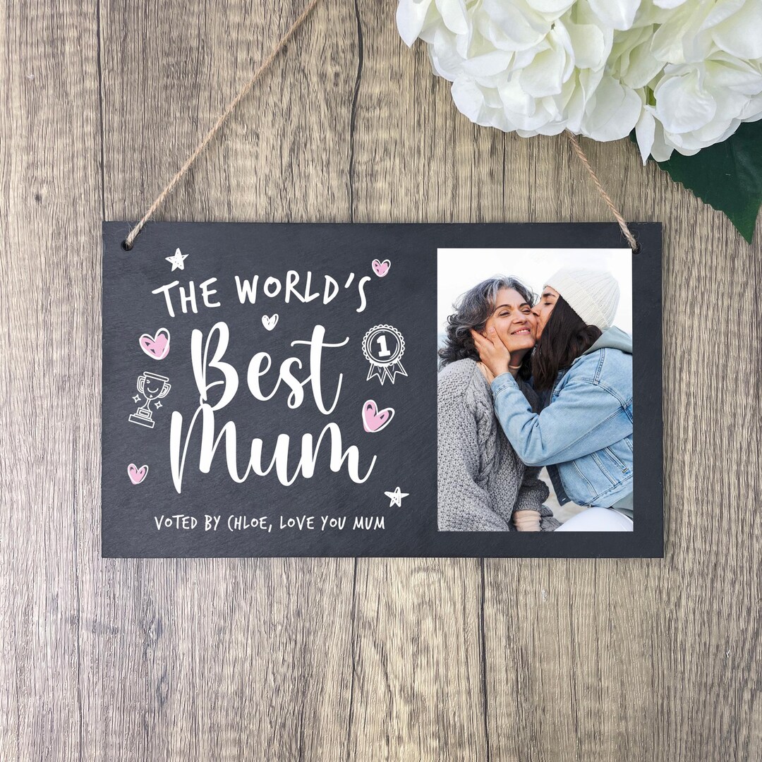 Personalised Photo Slate Plaque | Mother's Day Gift, Mum, Mummy, Mam ...