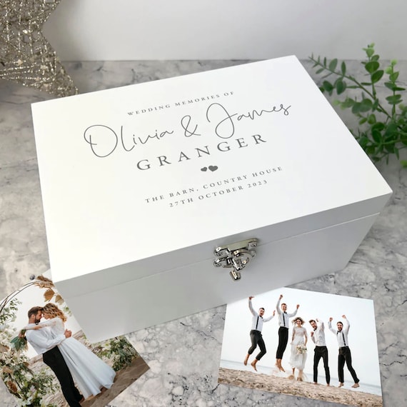 Personalised White Wooden Wedding Keepsake Memory Box 3 Sizes Wedding Day Gift Couples Gift Wedding Keepsake Gift Memory Box Etsy UK