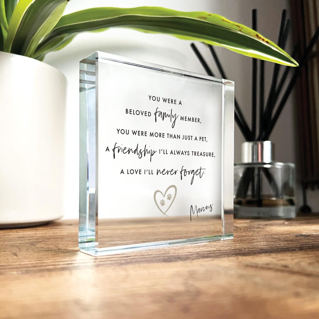 Personalised Pet Memorial Verse Crystal Token | Pet Loss Gift | Pet ...