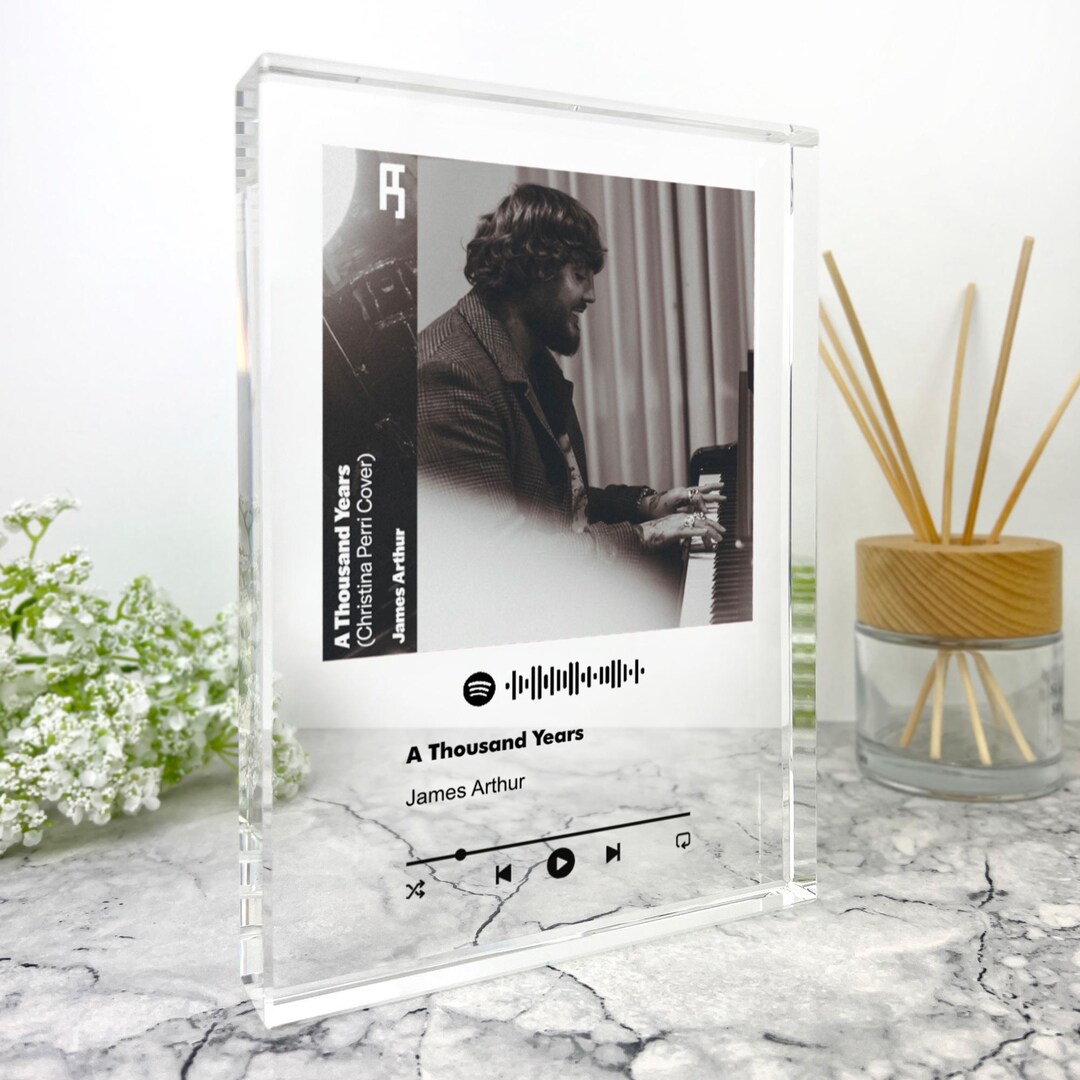 Personalised Freestanding Our Song Photo Spotify Giant Crystal Block ...