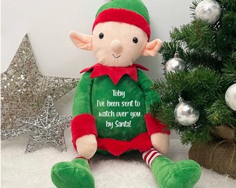 Personalised Large Plush Christmas Elf Customised Soft Toy - Etsy UK