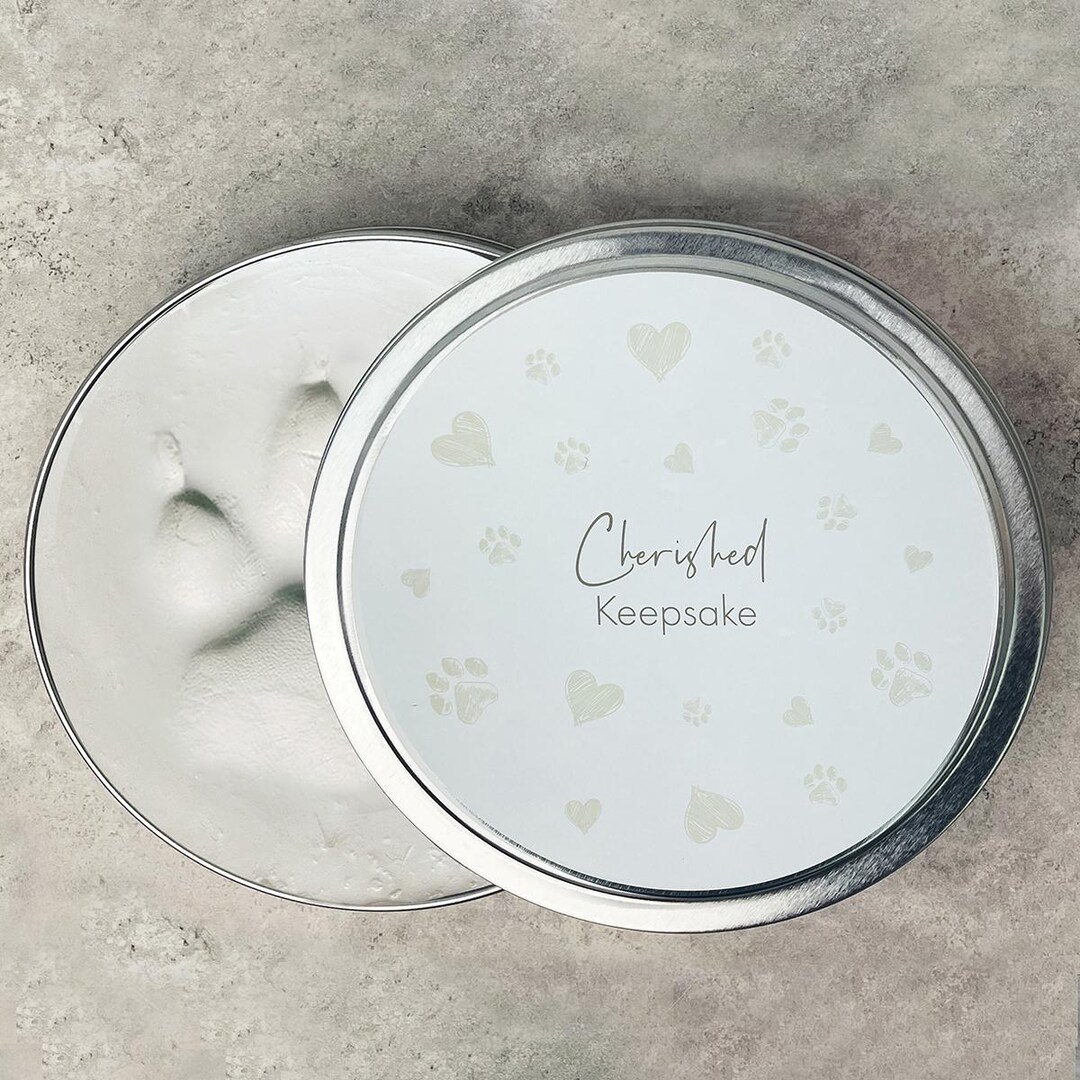 Pet Paw Print Clay Impression Tin | Safe, Non-toxic Air Dry Keepsake ...