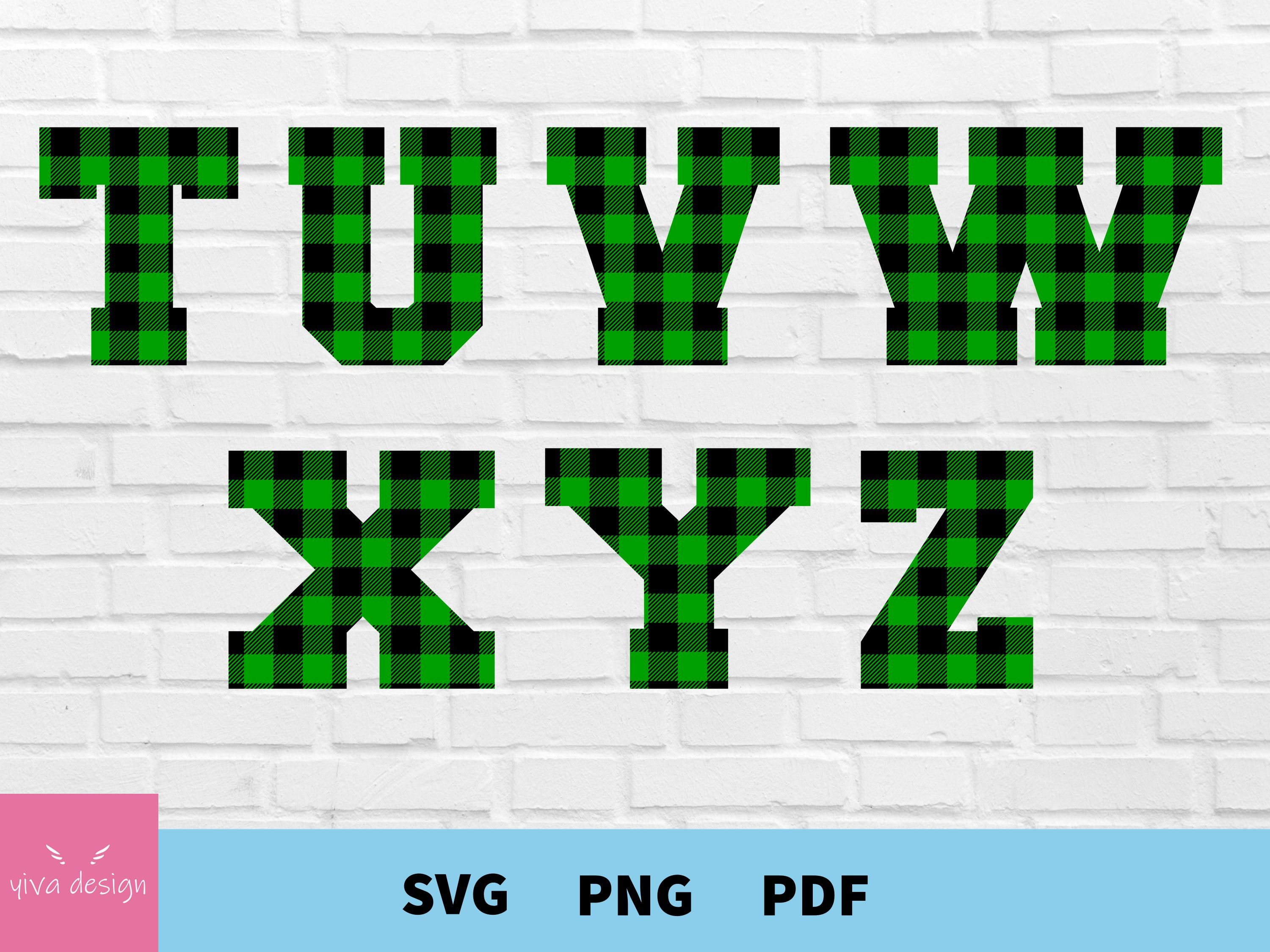 Buffalo Plaid Alphabet Svg Buffalo Plaid Numbers Svg Plaid - Etsy