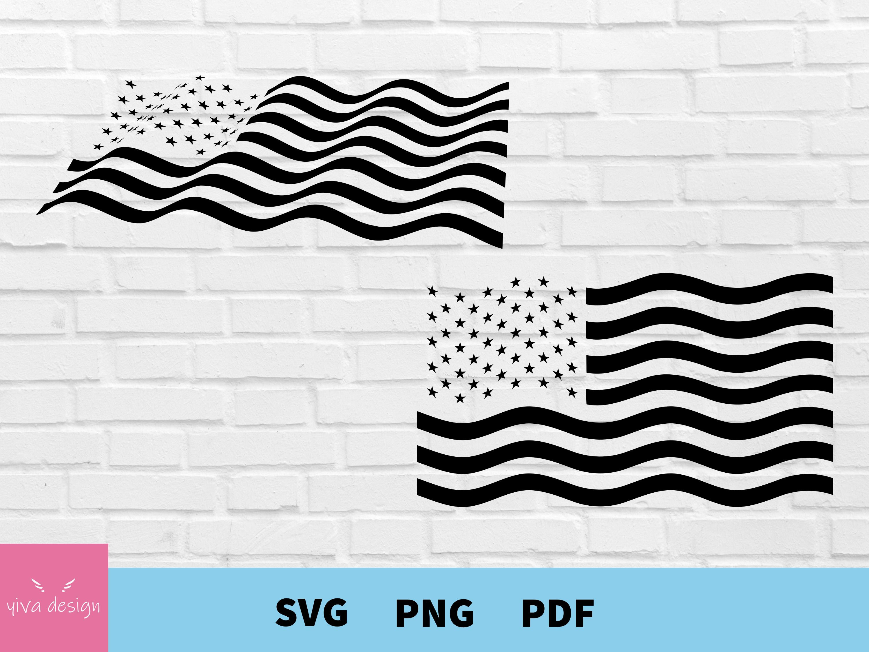 American Flag Svg for Cricut and Silhouette USA Flag Cut - Etsy