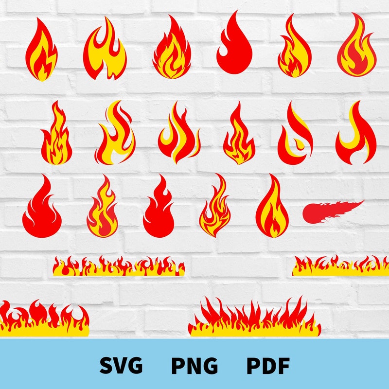 Flame Svg - Etsy