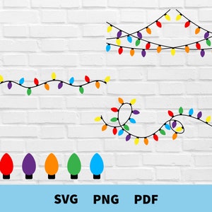 Christmas Lights String Svg, Christmas Lights Png, Svg, Christmas ...