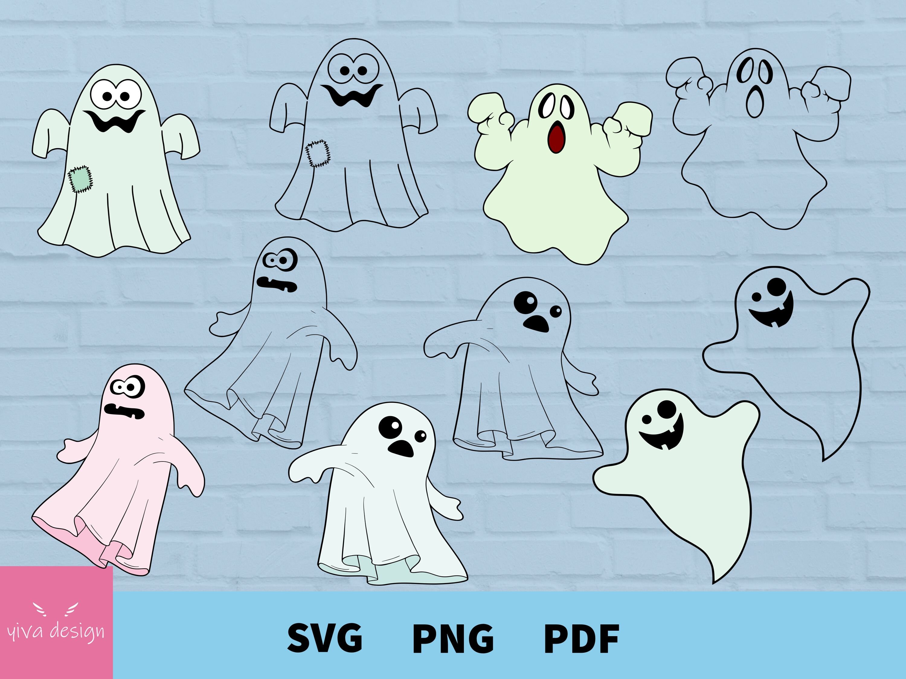 Ghost Svg Cute Ghost Svg Bundle Spooky Svg Halloween Svg - Etsy