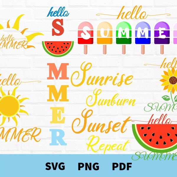 Hello Summer Svg - Etsy