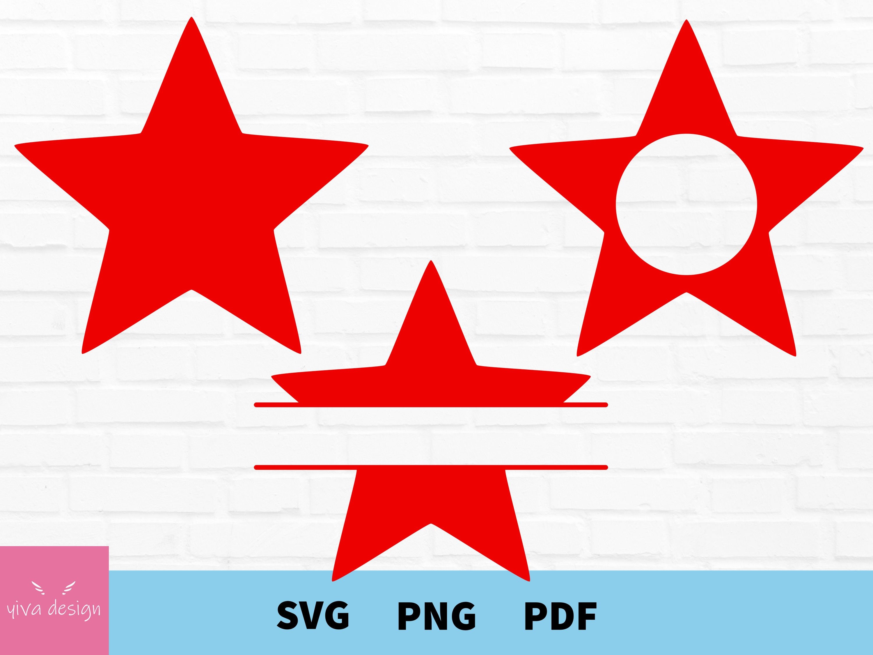 4th of July Svg Star Svg Star Monogram Svg Split Star Svg - Etsy
