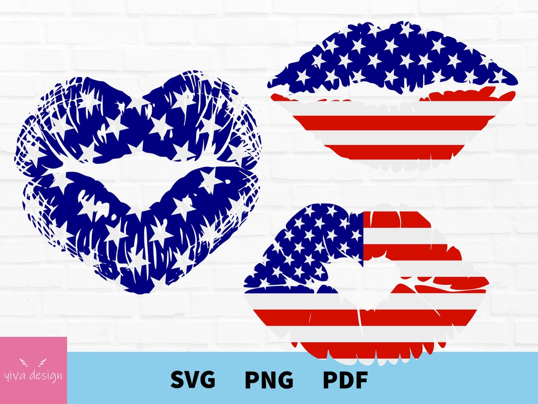 4th of July Svg, Patriotic Svg, America Svg, Lips Svg, American Lips ...