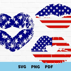 4th of July Svg, Patriotic Svg, America Svg, Lips Svg, American Lips ...