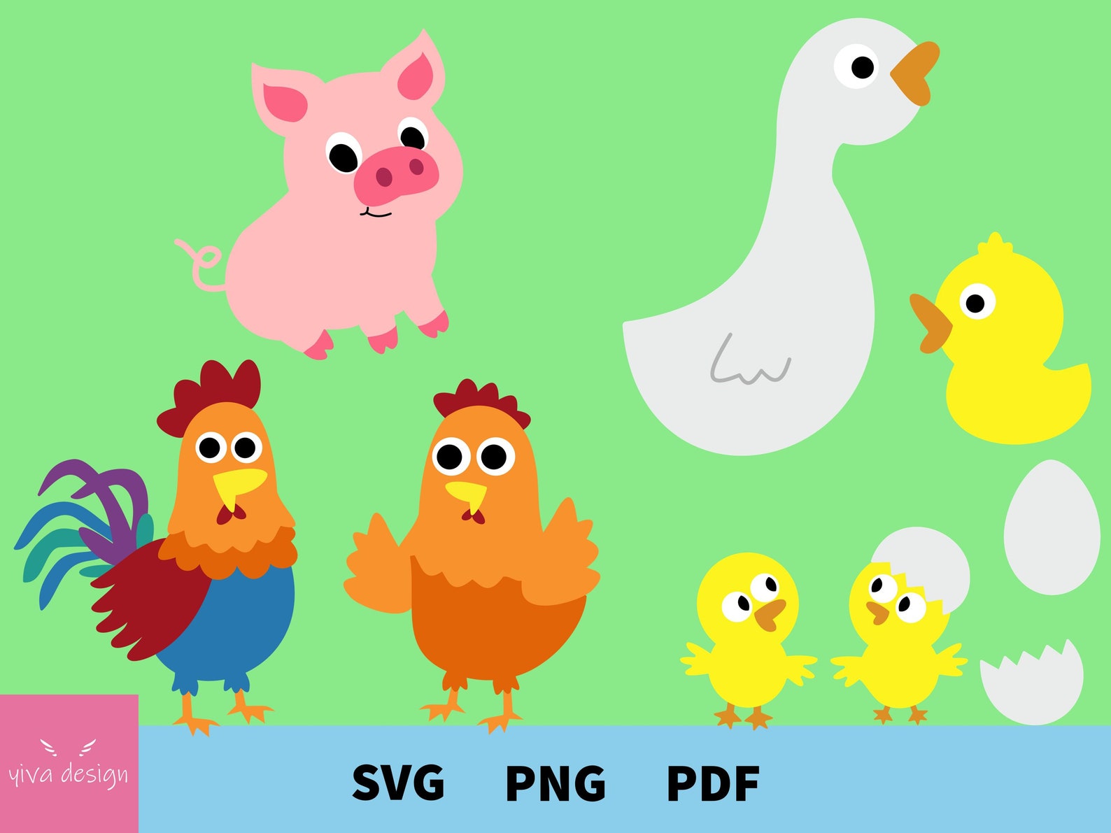 Farm Animal Svg Farm Animals Svg Bundle Layered Animal Svg - Etsy
