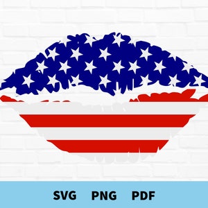 4th of July Svg, Patriotic Svg, America Svg, Lips Svg, American Lips ...