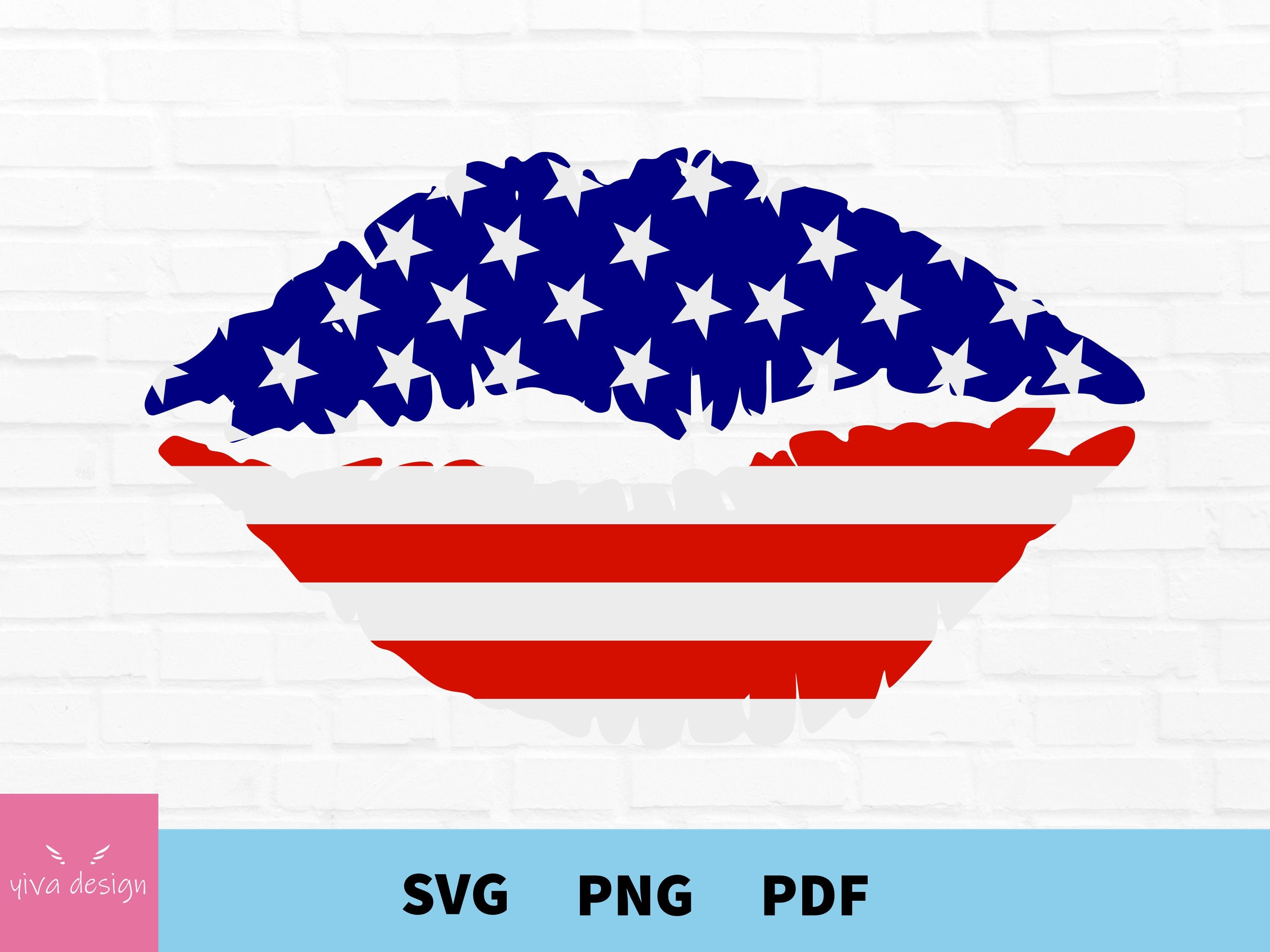 4th of July Svg Patriotic Svg America Svg Lips Svg - Etsy