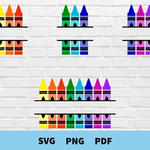 Crayon Split Monogram Svg, Crayon Svg Bundle, Teacher Svg, Back to ...