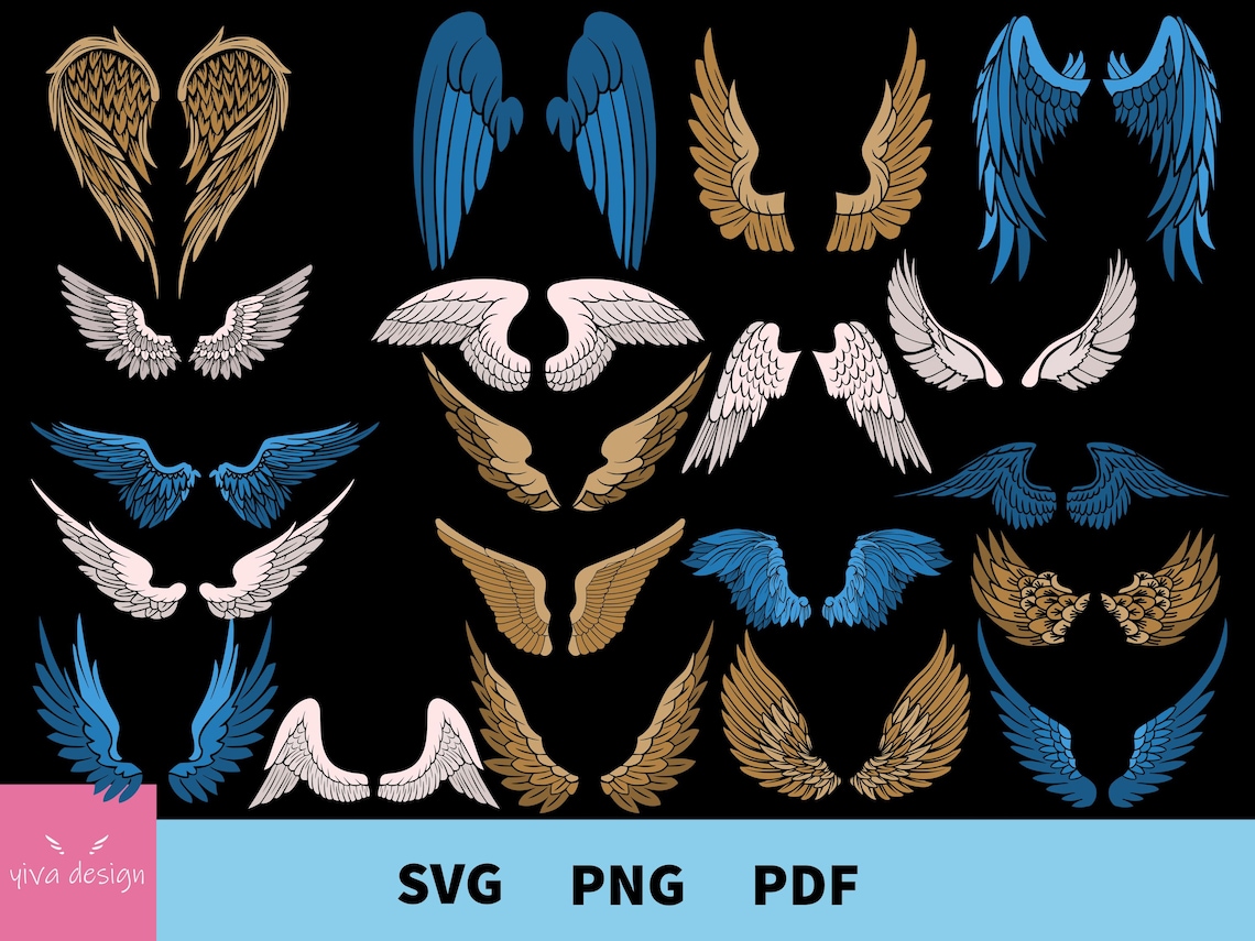 20 Angel Wings Svg Bundle Angel Wings Svg Angel Wing Svg | Etsy