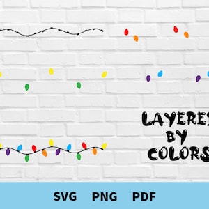 Christmas Lights String Svg, Christmas Lights Png, Svg, Christmas ...