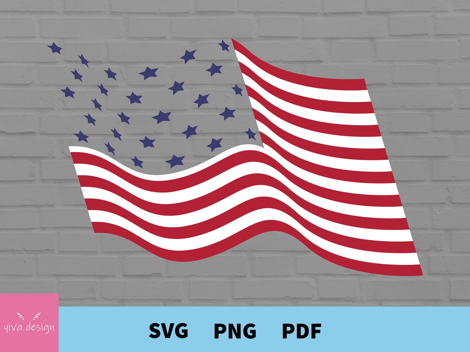 American Flag Svg for Cricut and Silhouette USA Flag Cut - Etsy