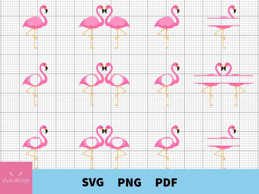 Flamingo Svg Bundle, Flamingo Monogram Svg, Flamingo Circle Frame Svg ...