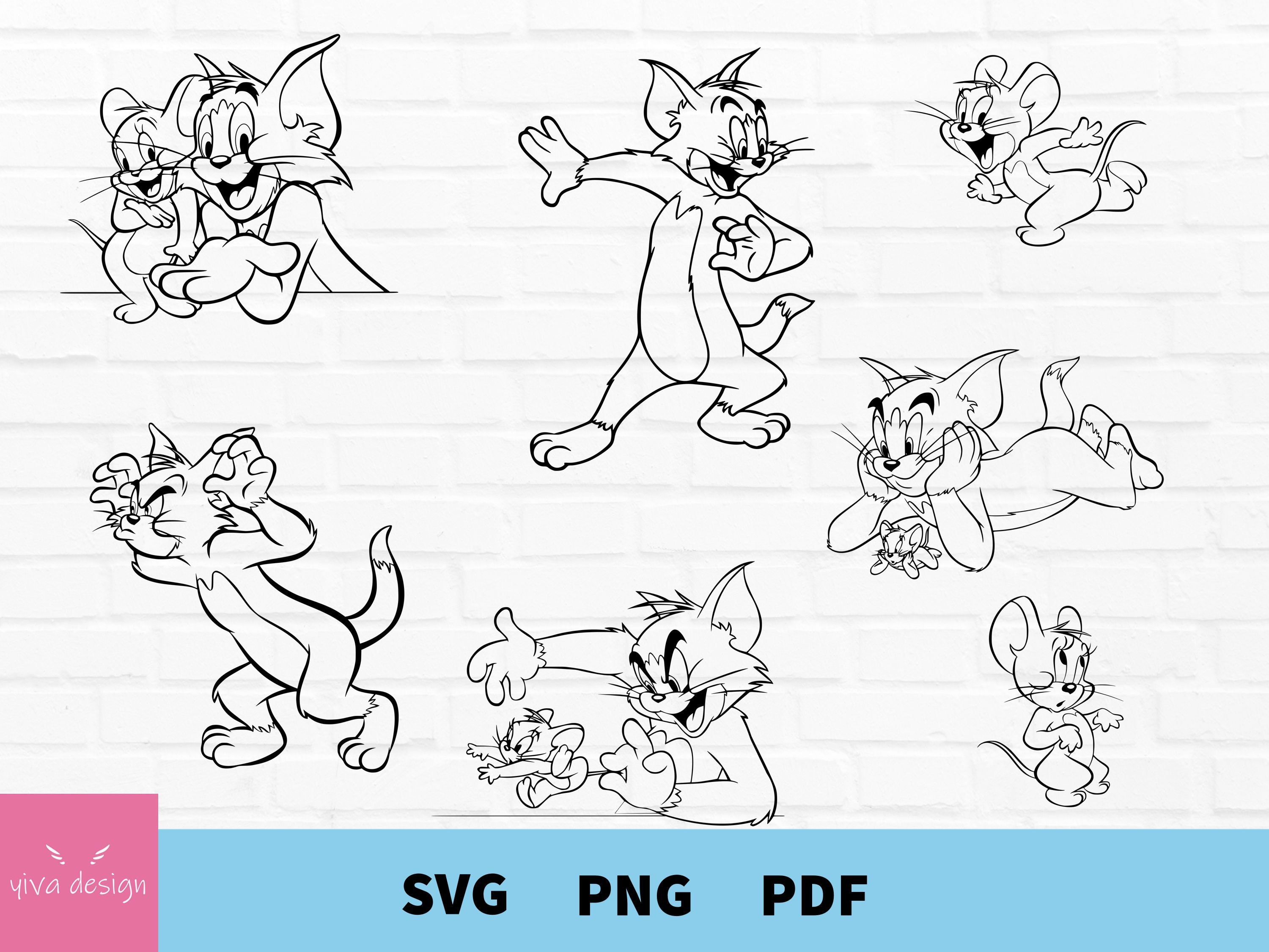 Cartoon Svg Tom and Jerry Svg Tom and Jerry Clipart Tom and | Etsy