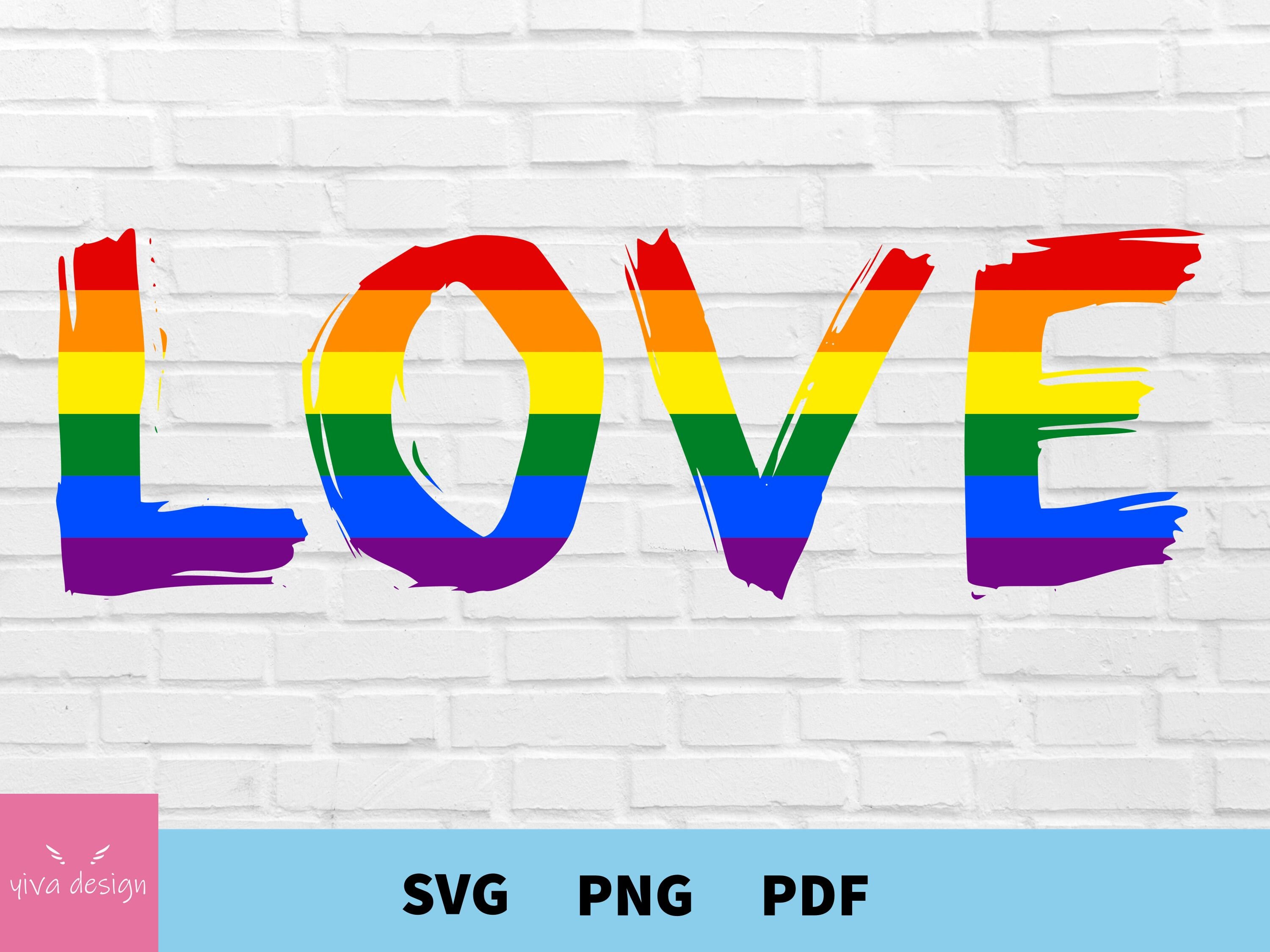 Pride Love SVG Rainbow Love Svg Pride Love Svg Bundle Gay | Etsy