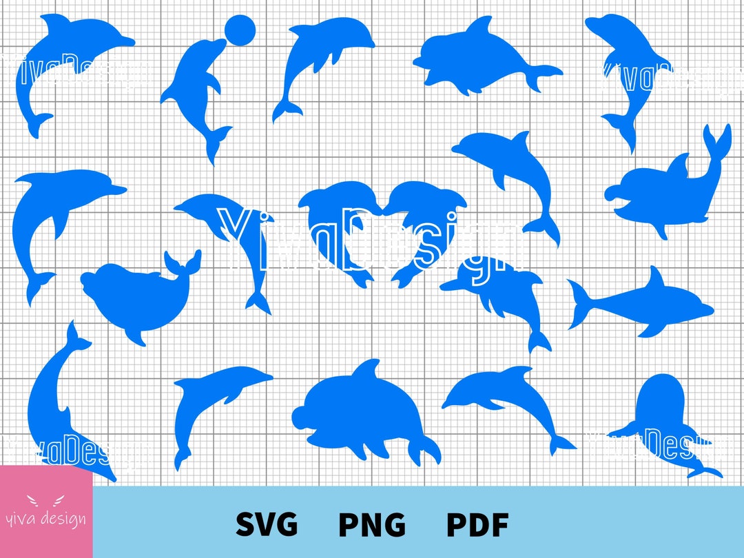 Dolphin Svg Bundle, Commercial Use, Dolphin Clipart, Dolphin Cut Files ...