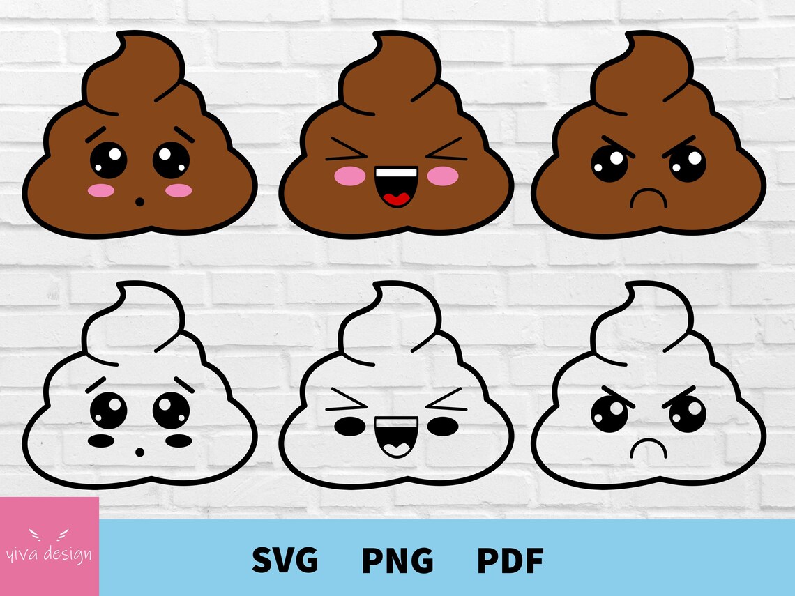 Poop Emoji Svg Poop Emoji Svg Bundle Poop Clipart Layered | Etsy