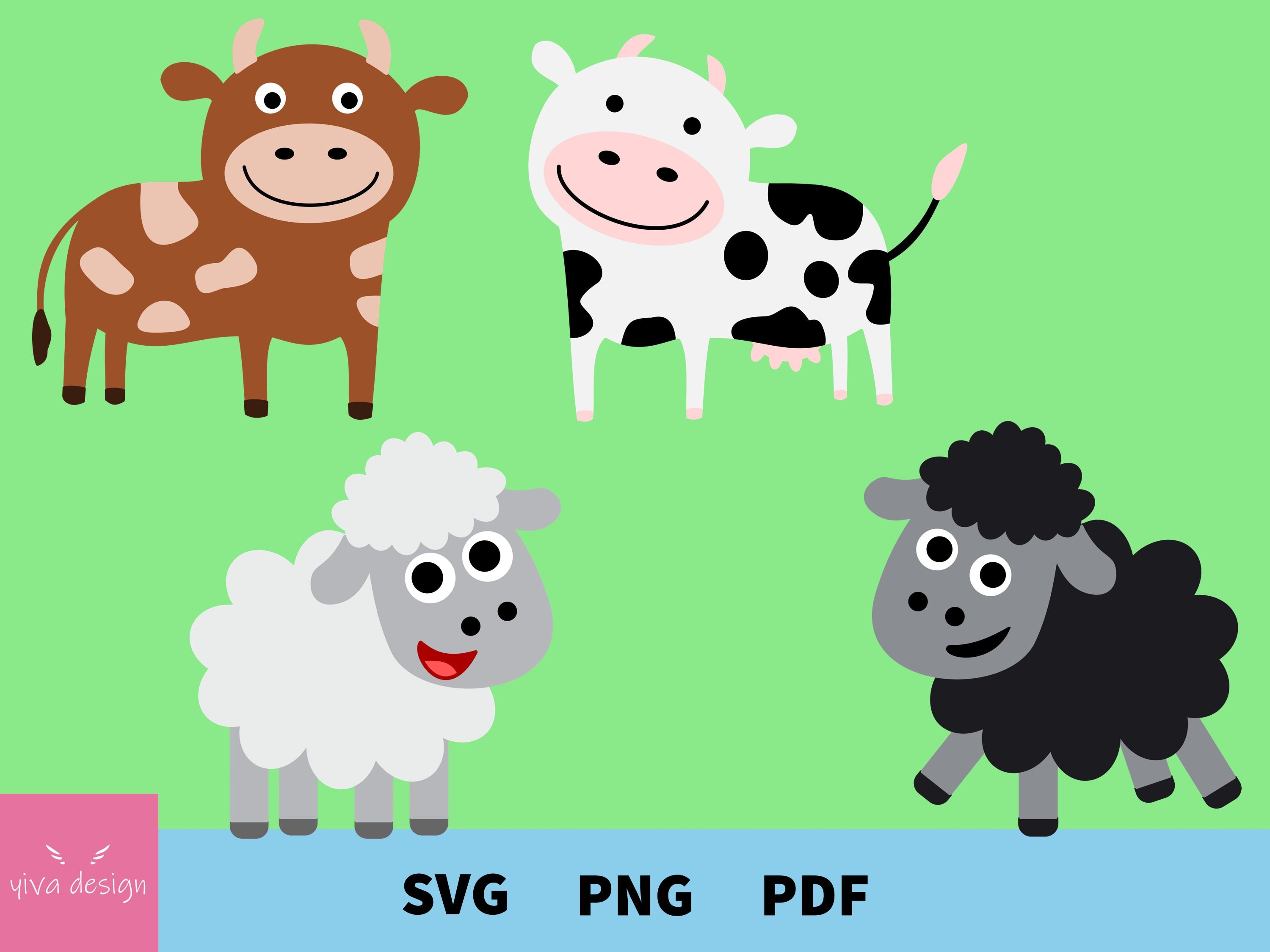 Farm Animal Svg Farm Animals Svg Bundle Layered Animal Svg - Etsy