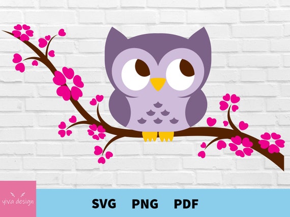 Baby Owl On Branch Clipart