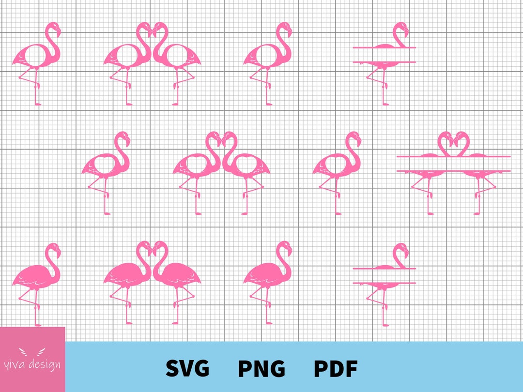 Flamingo Svg Bundle, Flamingo Monogram Svg, Flamingo Circle Frame Svg ...