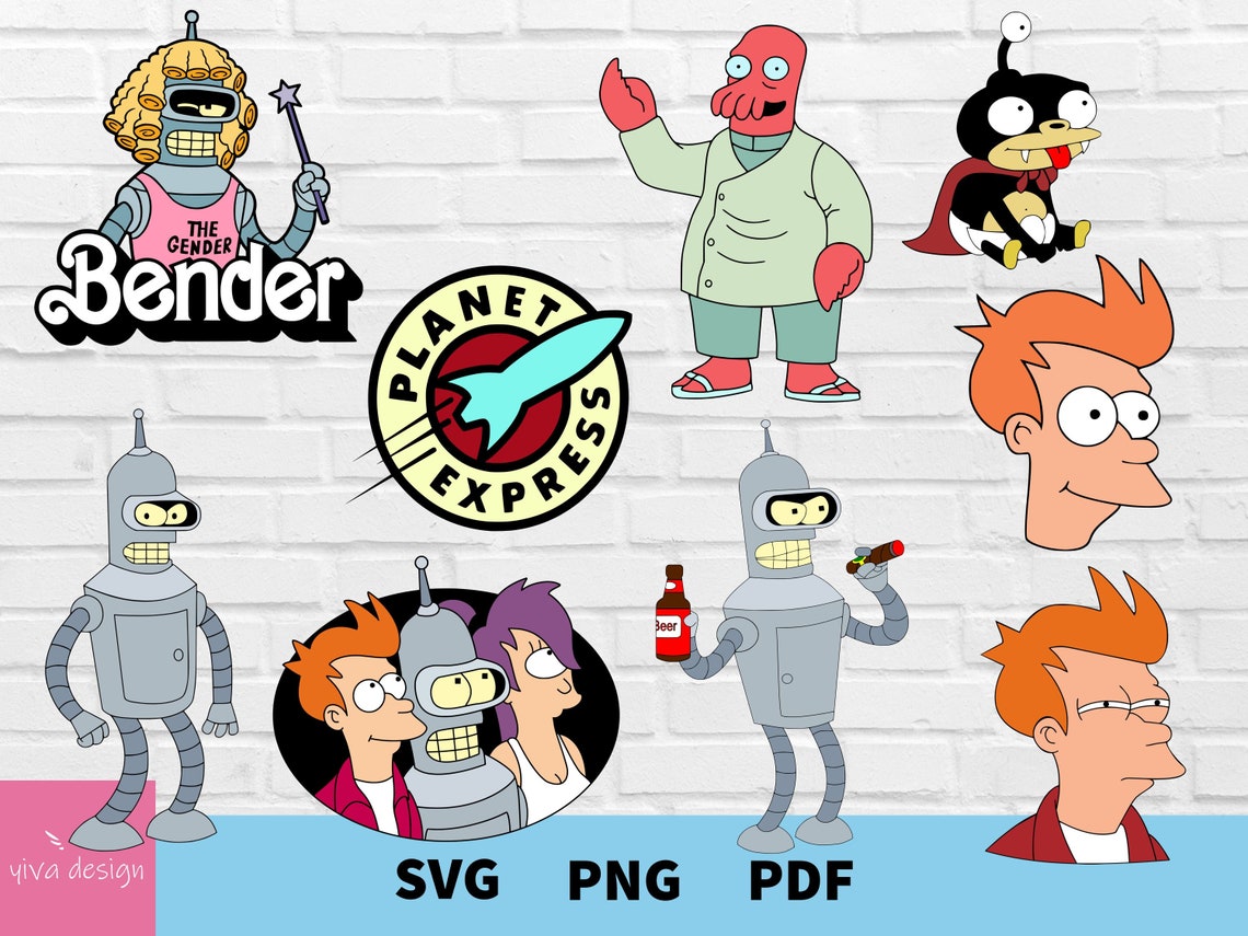Futurama Svg Futurama Svg Bundle Bender Svg Fry Svg Planet | Etsy