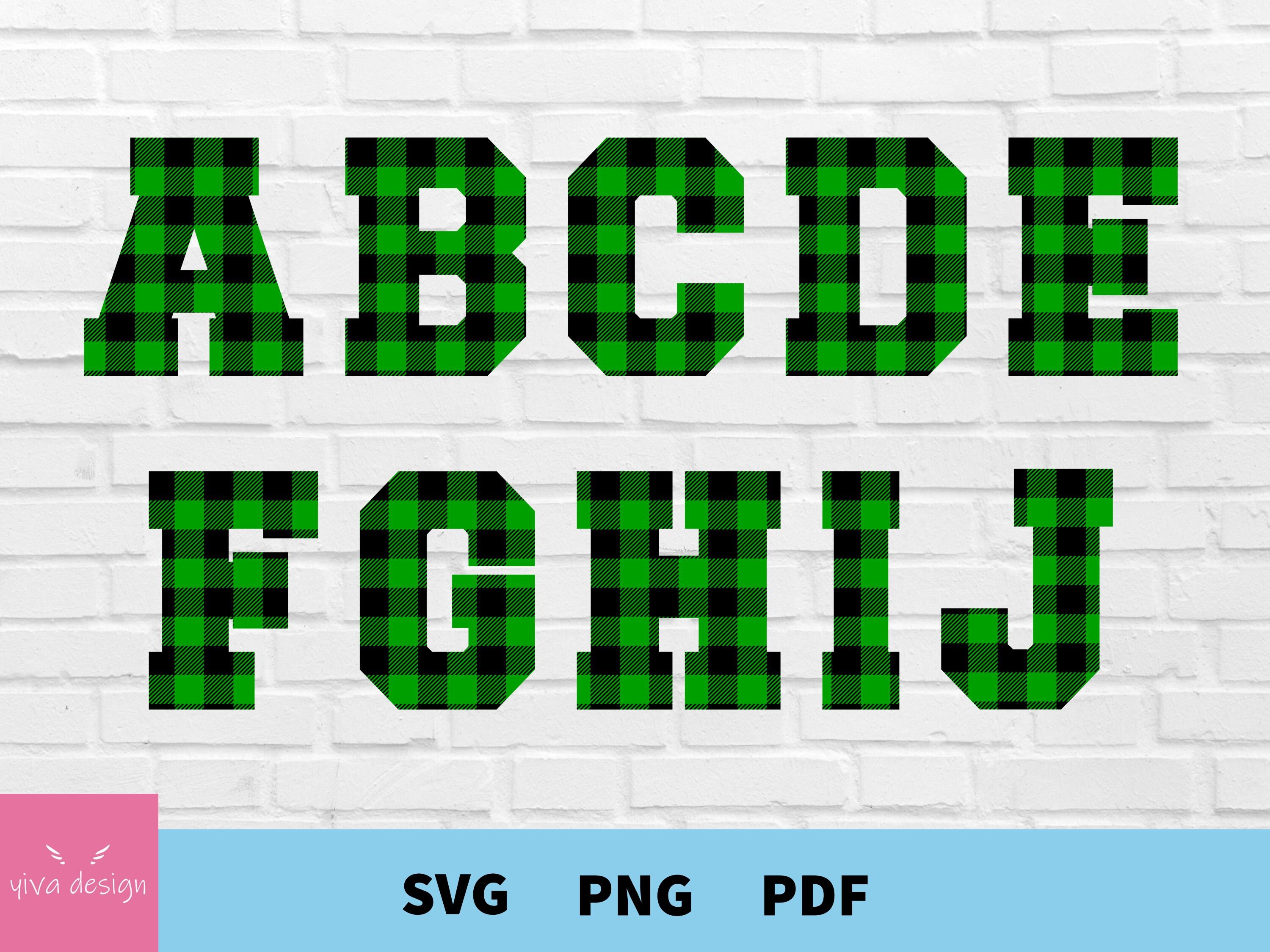 Buffalo Plaid Alphabet Svg Buffalo Plaid Numbers Svg Plaid - Etsy
