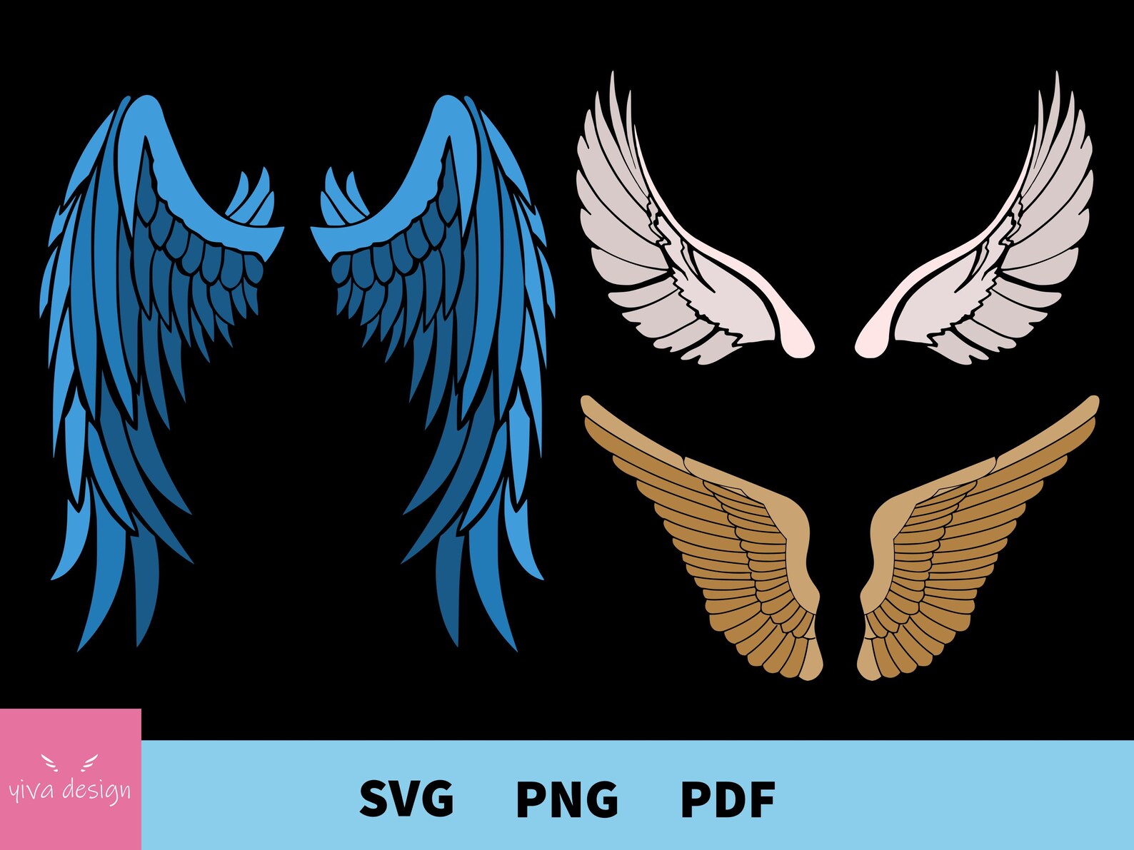 20 Angel Wings Svg Bundle Angel Wings Svg Angel Wing Svg | Etsy