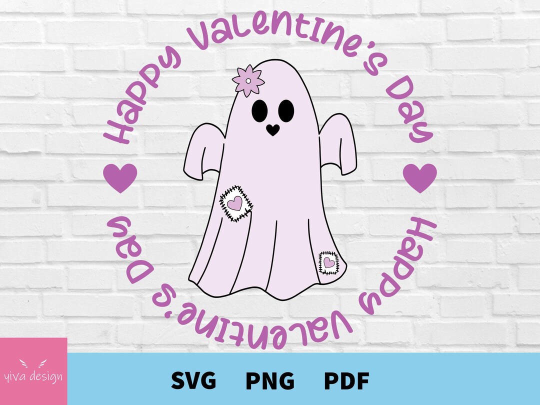 Happy Valentine's Day Svg,png, Ghost Png, Cute Ghost Svg, Vday Ghost Clipart, Ghosts With Hearts ...