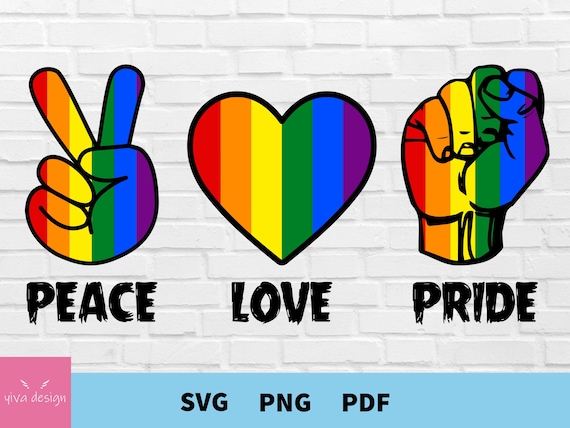 Peace Love Pride SVG Peace Love Pride Clipart Gay Pride Svg - Etsy