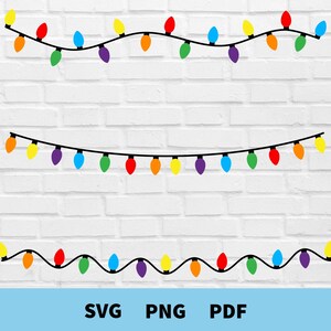 Christmas Lights String Svg, Christmas Lights Png, Svg, Christmas ...