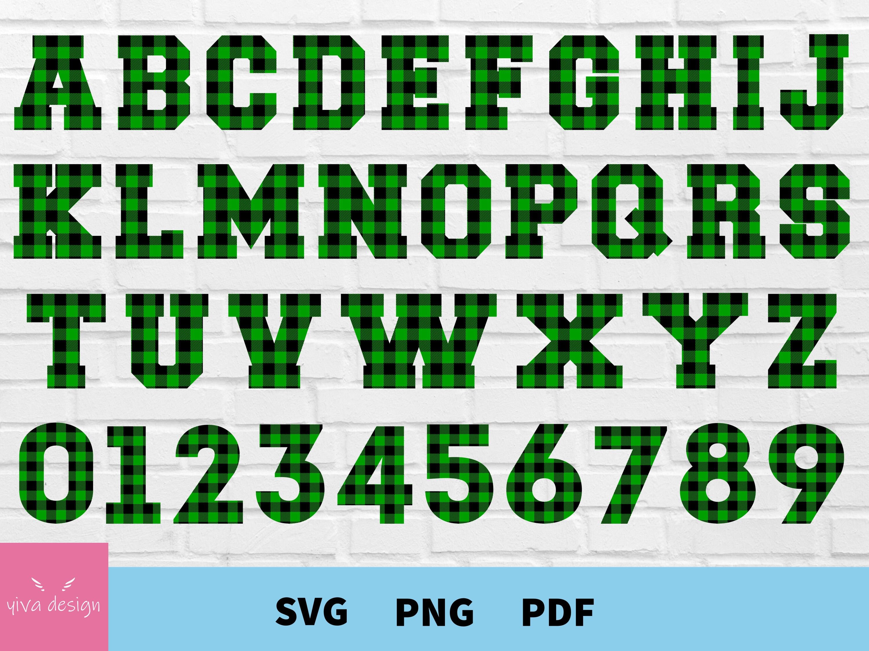 Buffalo Plaid Alphabet Svg Buffalo Plaid Numbers Svg Plaid - Etsy